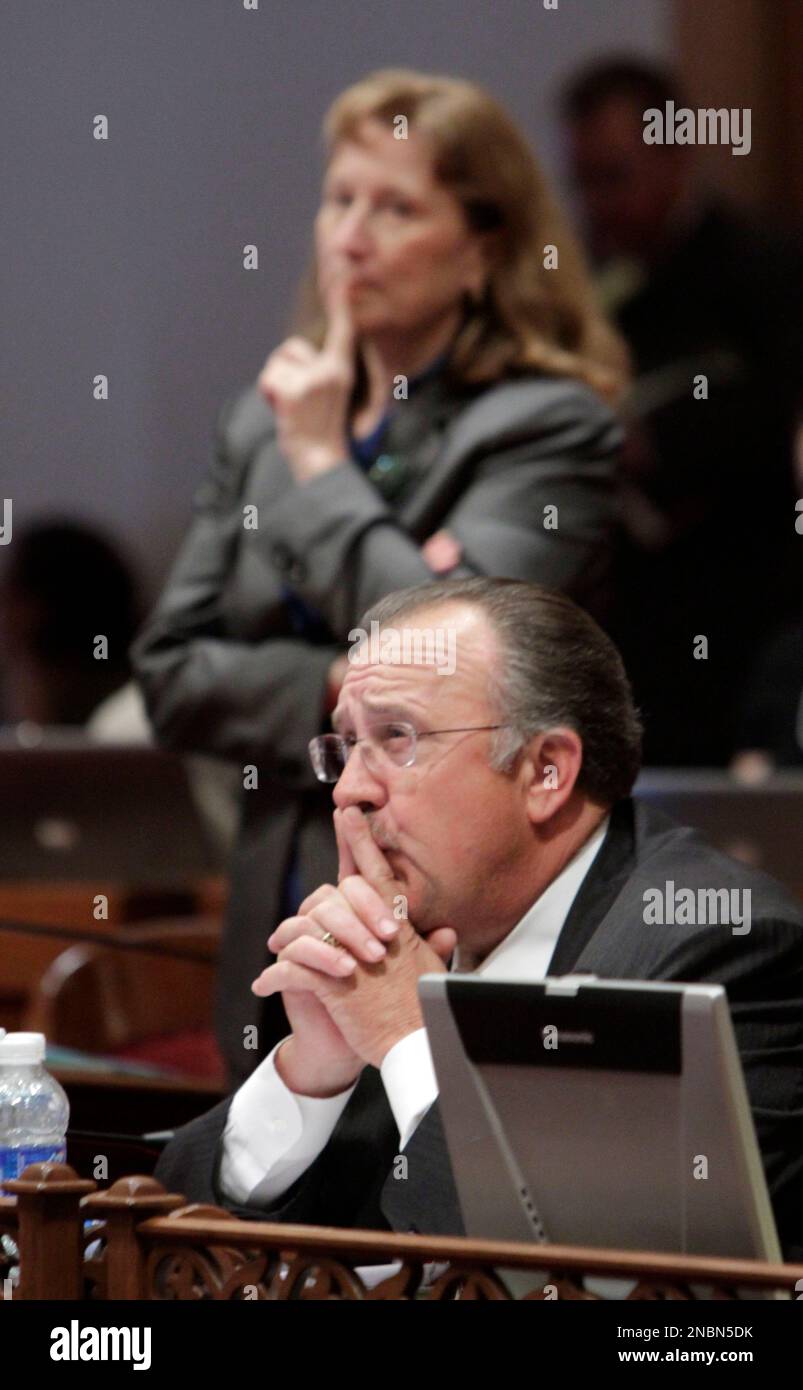 State Senate Minority Leader Bob Dutton, R-Rancho Cucamonga, seated ...
