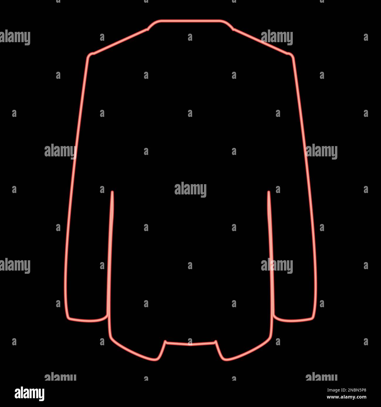 Neon jacket coat red color vector illustration image flat style light ...