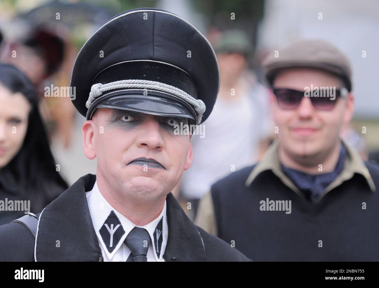 A Participant of the Wave Gothic Festival seen in Leipzig, eastern ...
