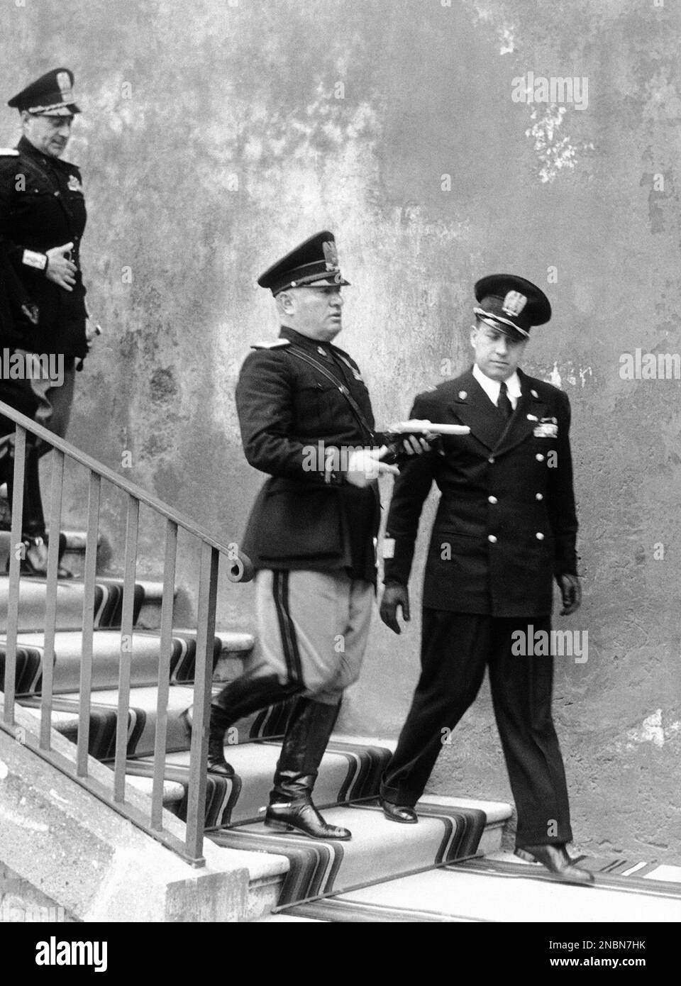 Italian dictator Benito Mussolini, left, and Count Ciano, his son-in ...