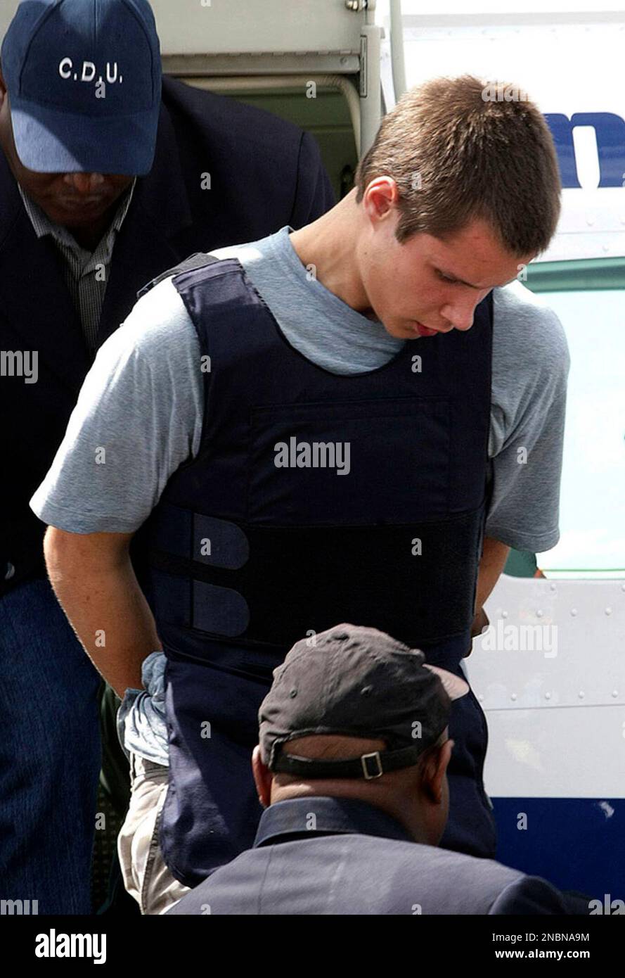 FILE - In a July 11, 2010 file photo, Colton Harris-Moore exits a plane ...
