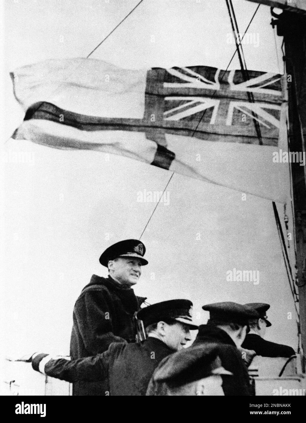 Under the white ensign of the Royal Navy, Admiral Sir Bertram Ramsay ...