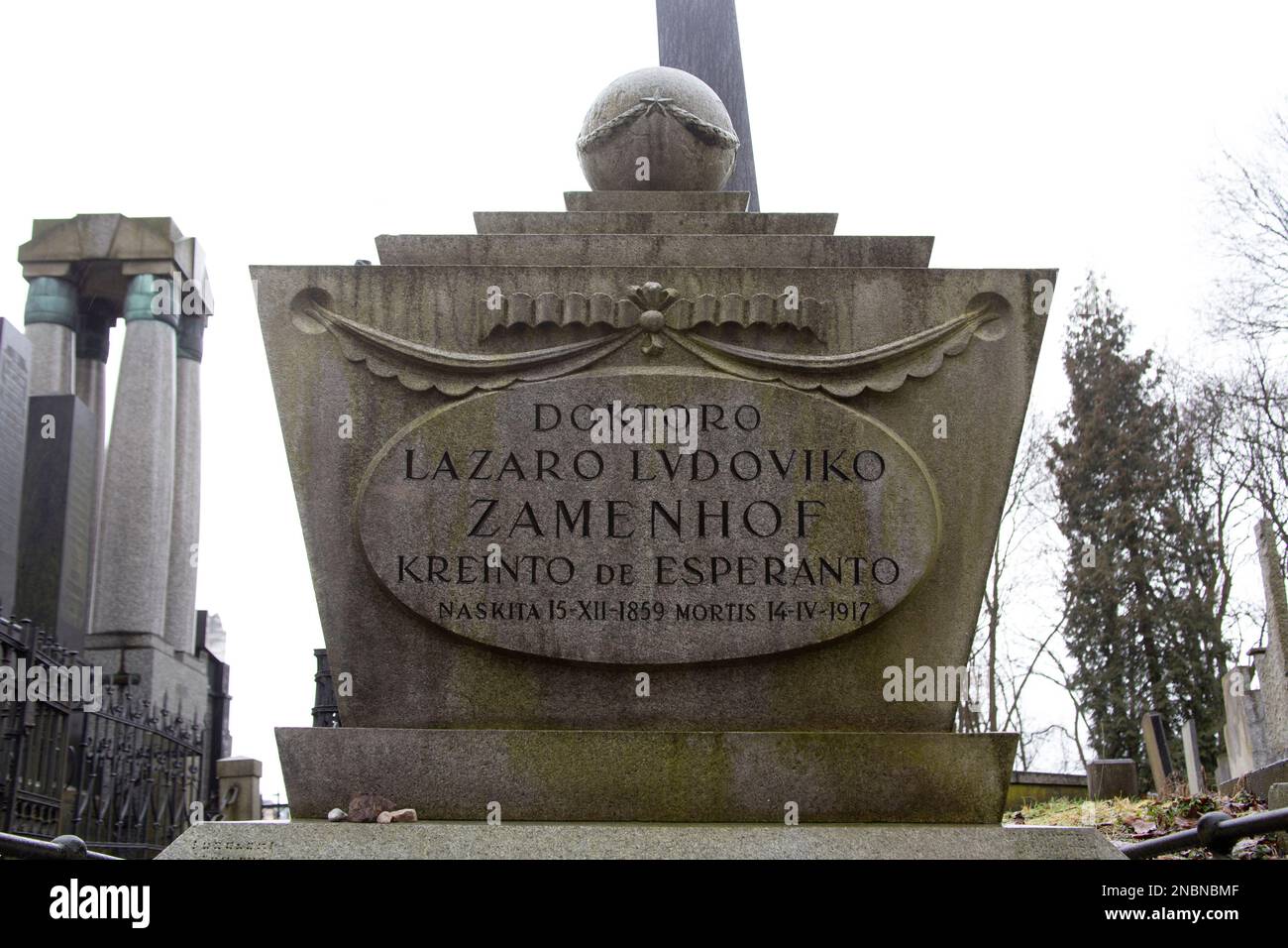 Grave of Ludwik Lejzer Zamenhof the creator of the artificial language ...