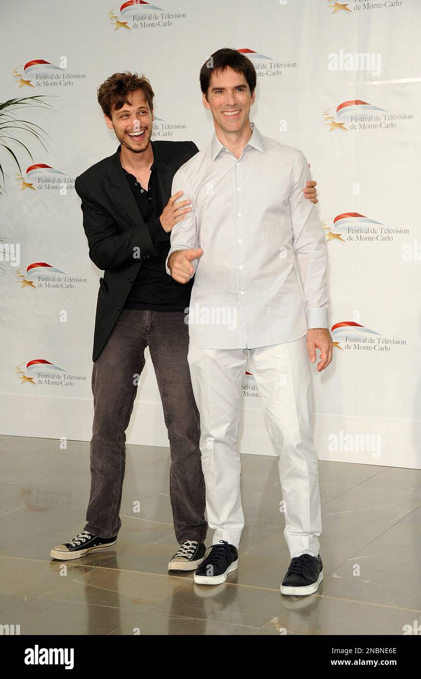 U.S. actors Thomas Gibson, right, and Matthew Gray Gubler pose during ...