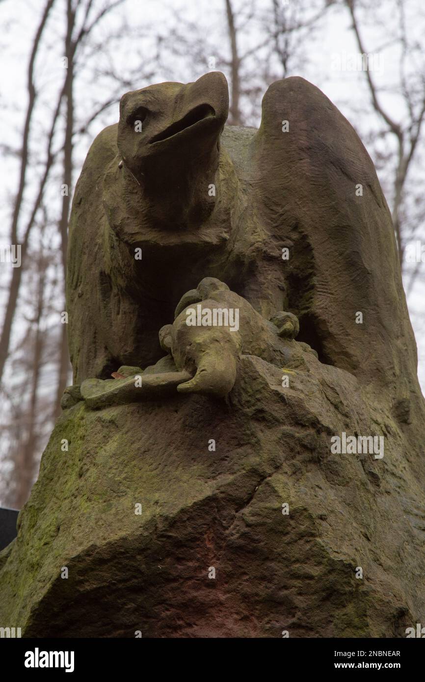 Eagle headstone - grave in the Warsaw Jewish Cemetery is one of the ...