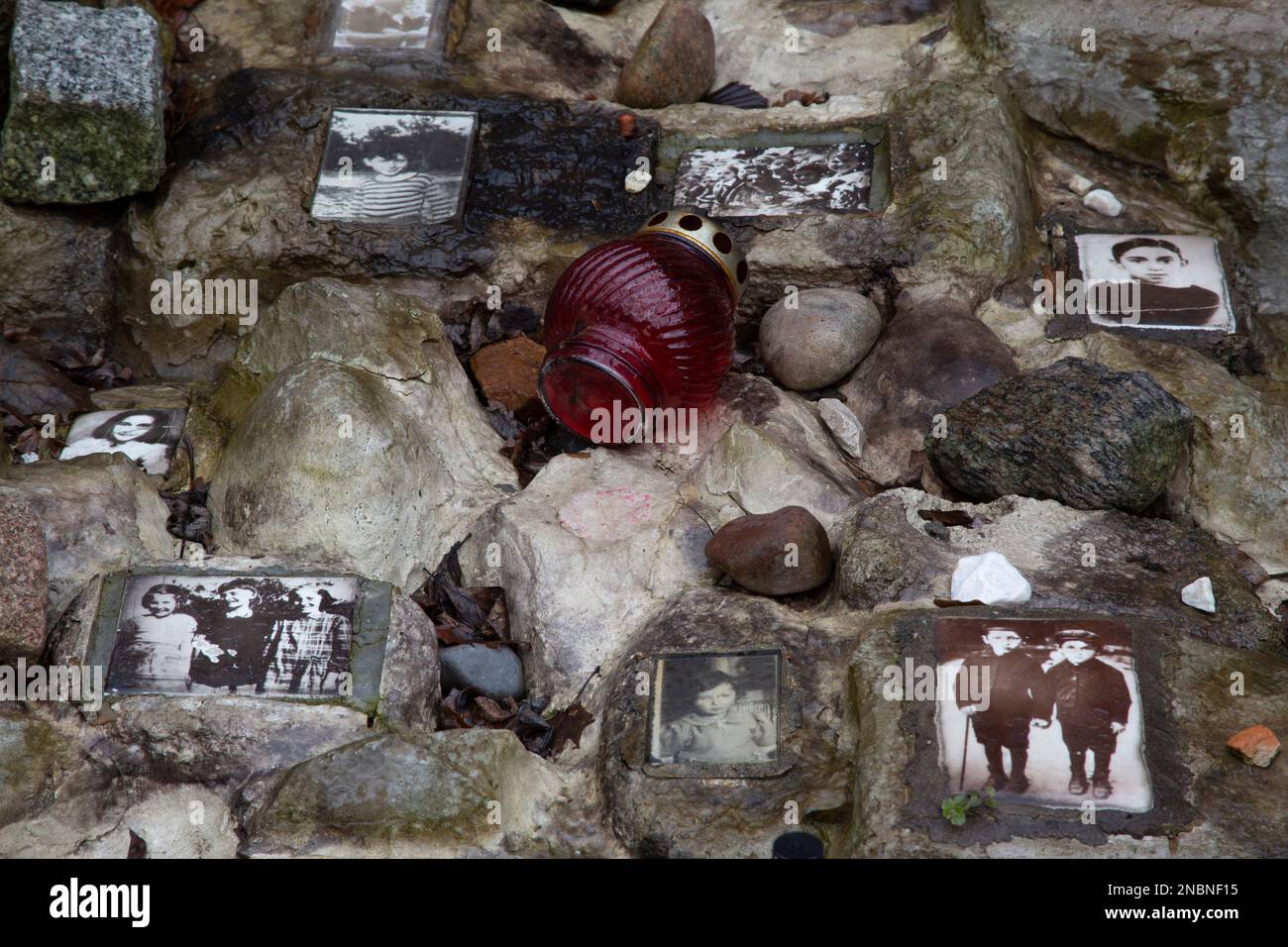 Photographs of children on Monument to the Memory of Children - Victims ...
