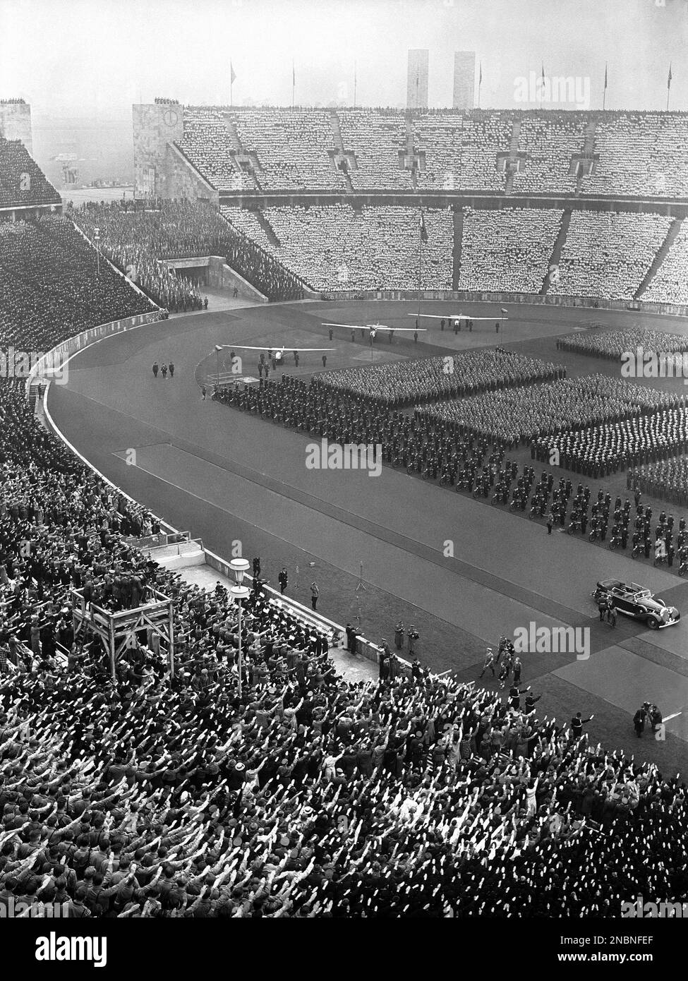 Over 132,000 members of the Hitler youth organisation assembled at the ...