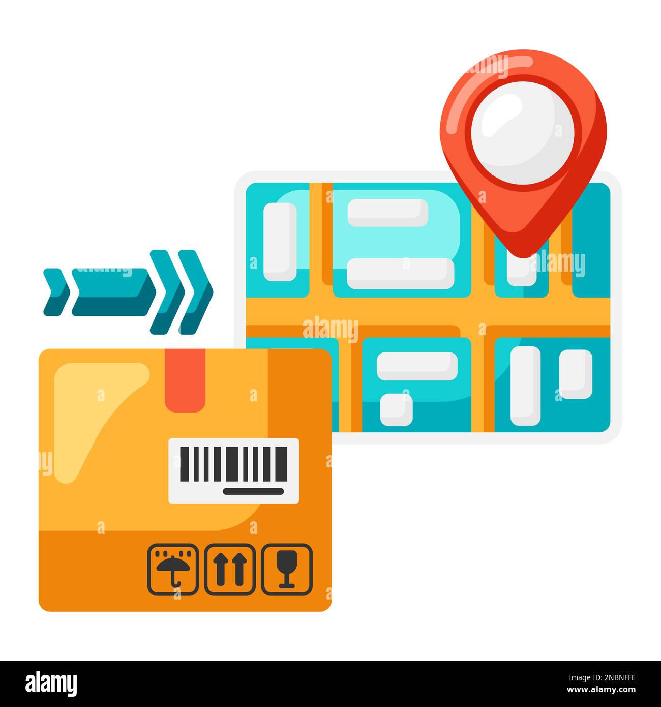 Illustration of goods delivery by order in store Stock Vector Image ...