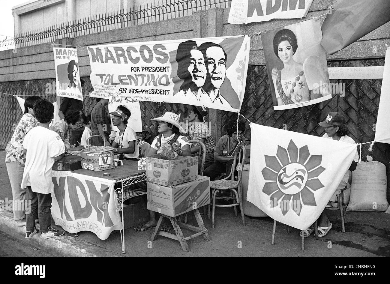 Supporters of ousted President Ferdinand E. Marcos continue their ...