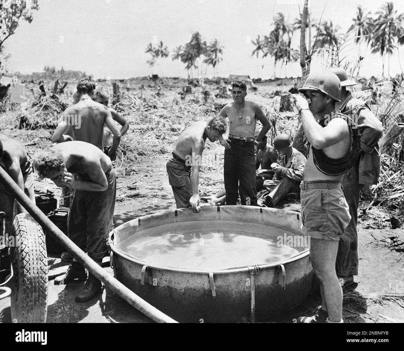 In this image provided by the U.S. Marine Corps, U.S. Marines, after a ...