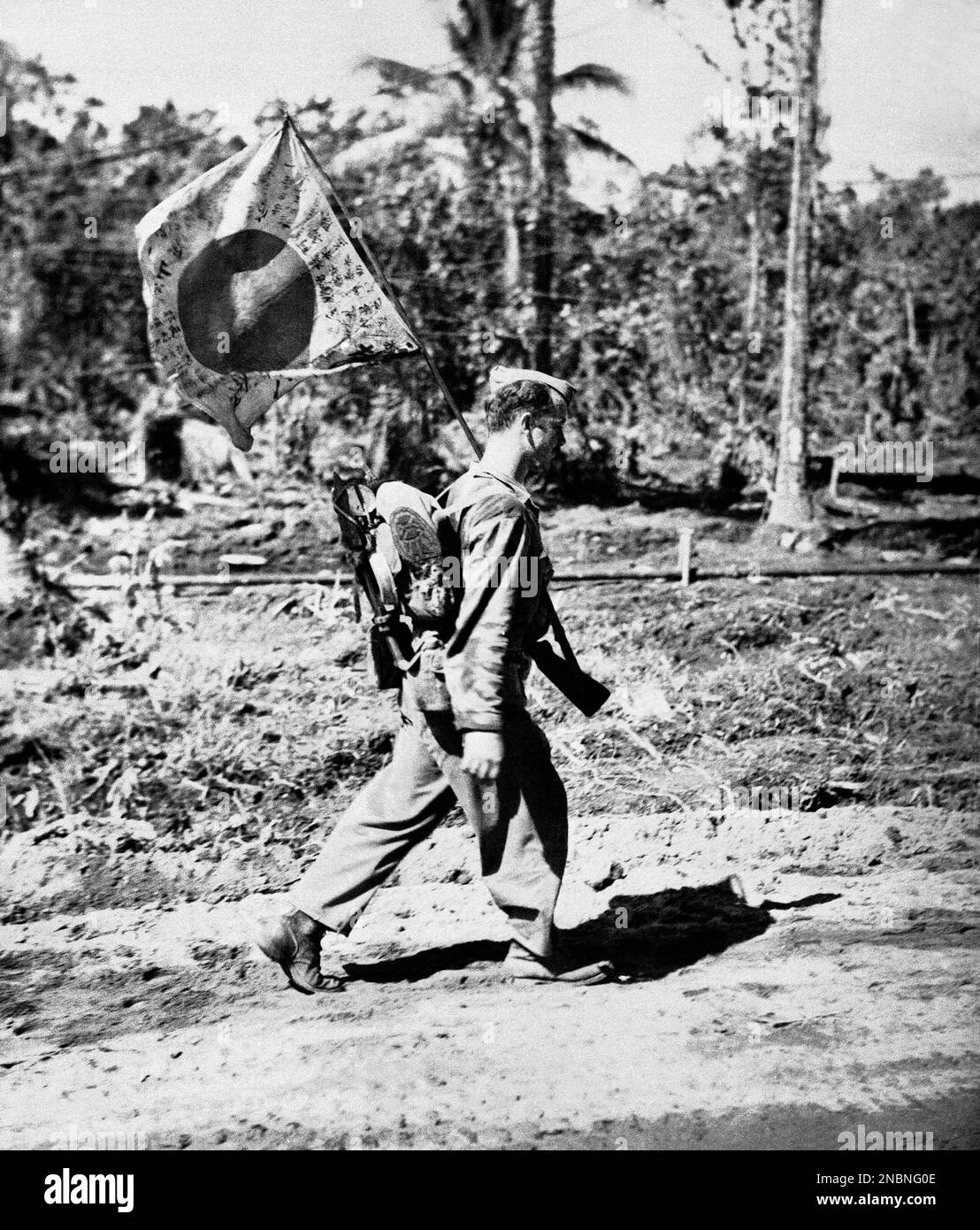In this image provided by the U.S. Marine Corps, the flapping Japanese ...