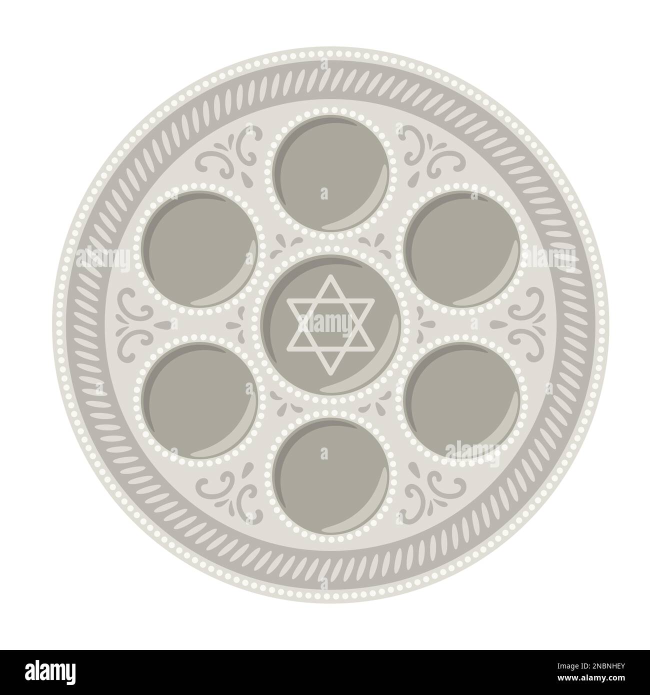 Happy Pesach Jewish Passover plate illustration. Holiday background ...