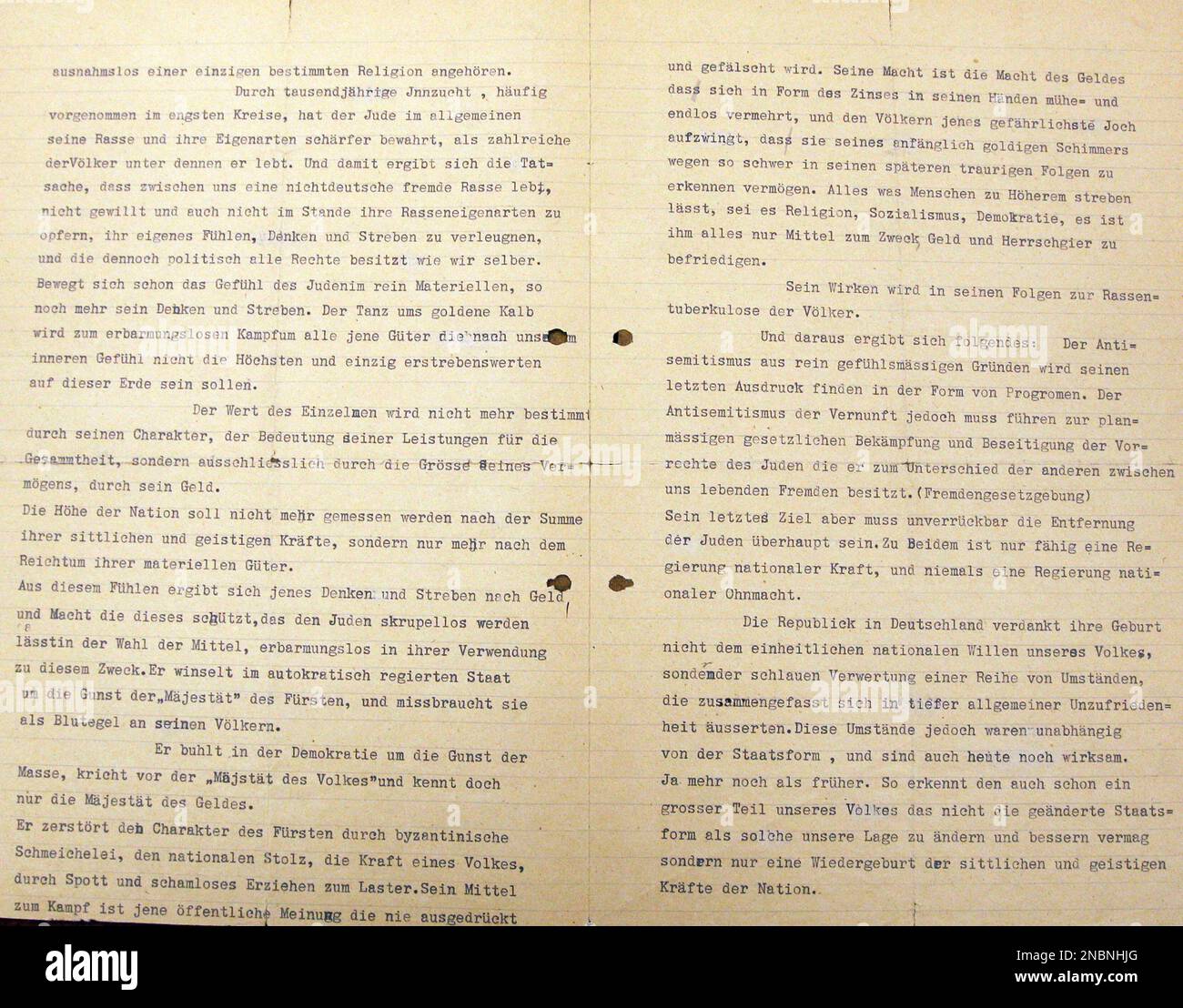 A detail of a letter written by Adolf Hitler is photographed, Tuesday ...