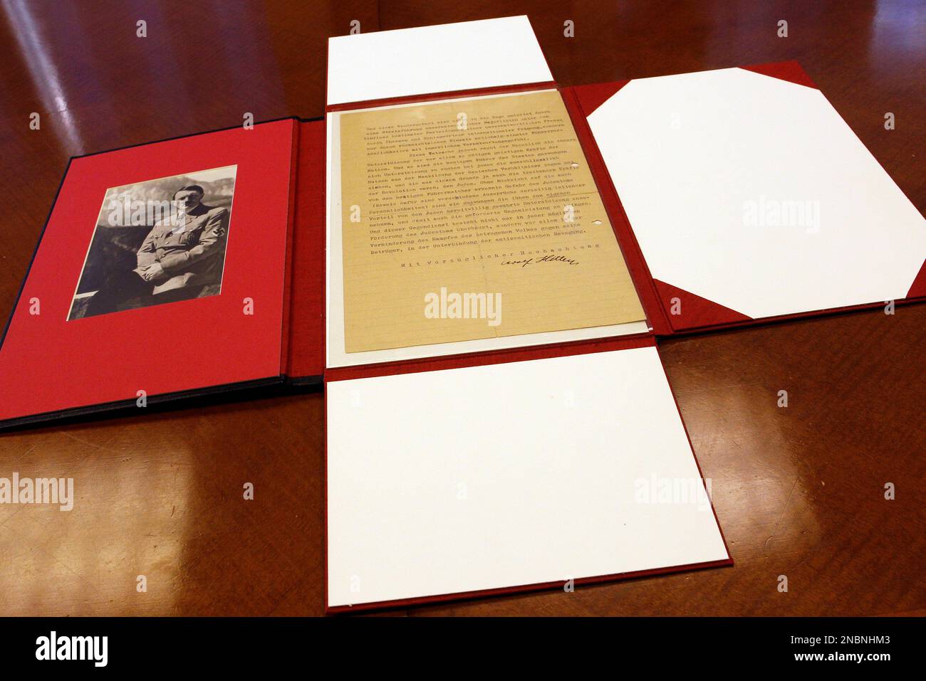 A letter written by Adolf Hitler is photographed, Tuesday, June 7, 2011 ...
