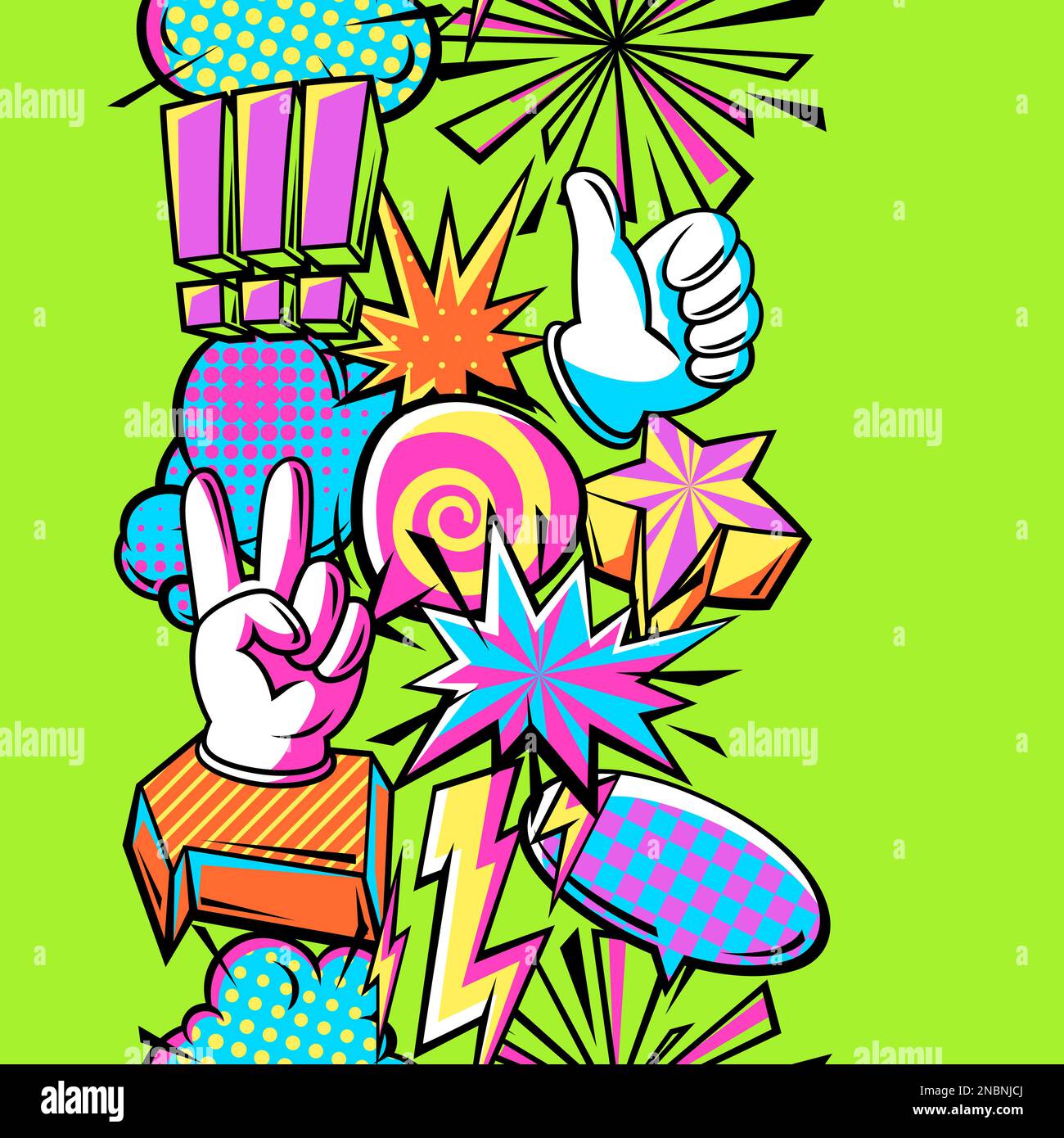 Seamless pattern with comic speech bubbles signs and symbols. Cartoon ...