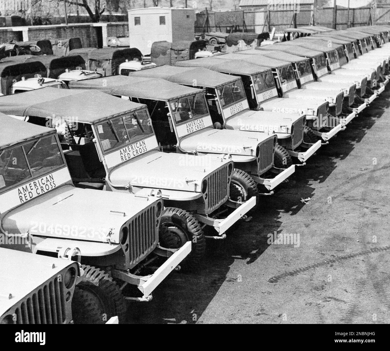 These American Red Cross field directors jeeps in England on June 16 ...