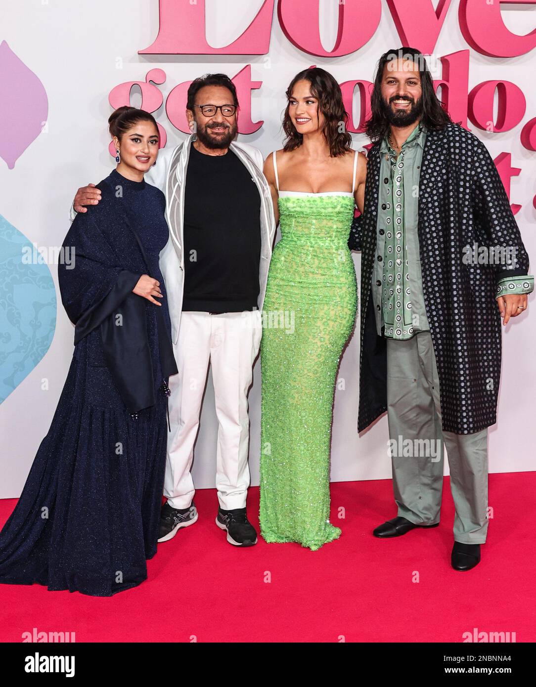 London, UK. 13th Feb, 2023. Sajal Aly, Shekhar Kapur, Lily James and ...