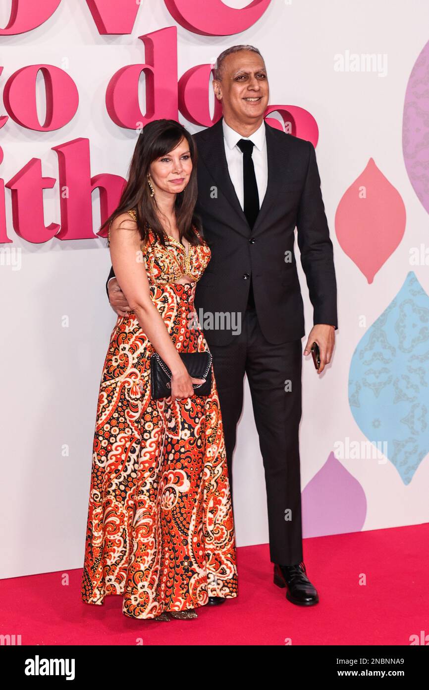 London, UK. 13th Feb, 2023. Guest and Nitin Sawhney attend the UK Premiere of "What's Love Got ...