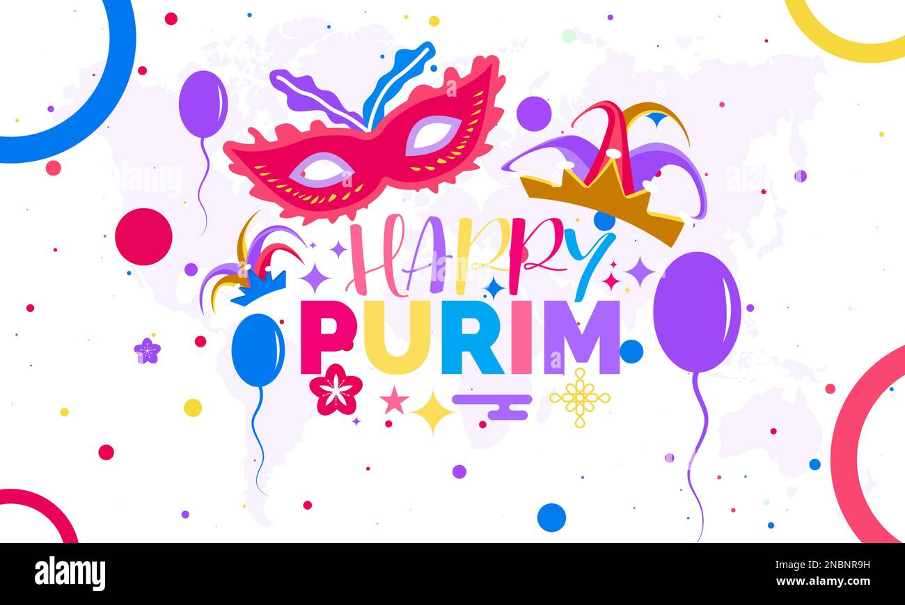 Jewish traditional holiday Carnival concept of Happy Purim. Celebration ...