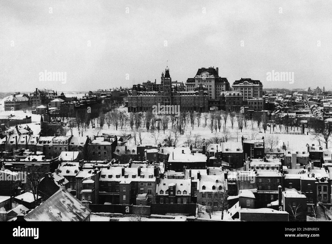 A view of the Parliament buildings from the Citadel, Quebec on April 1 ...