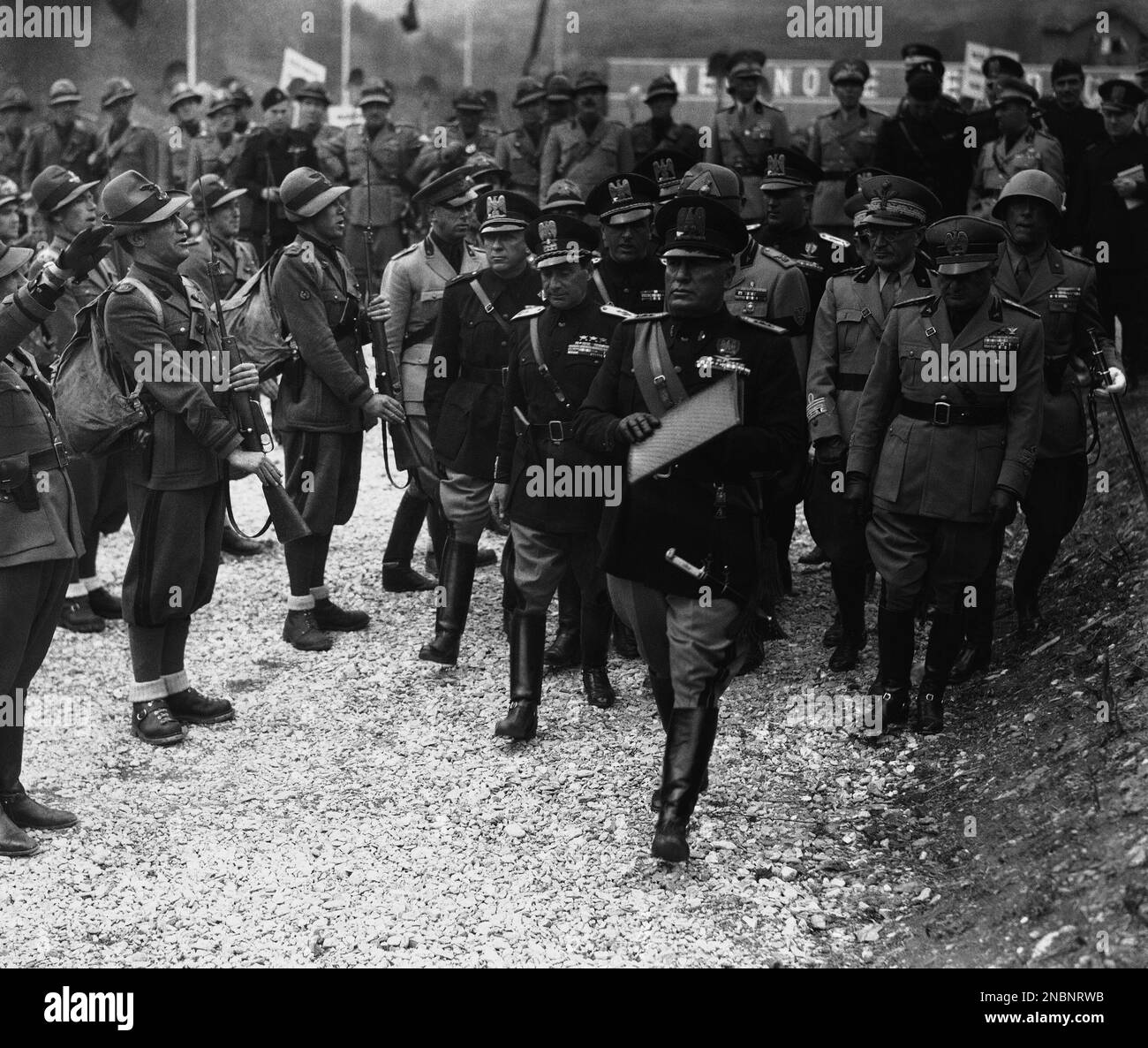 During his tour of Northern Italy, Il Duce arrived at Bardonecchia, on ...