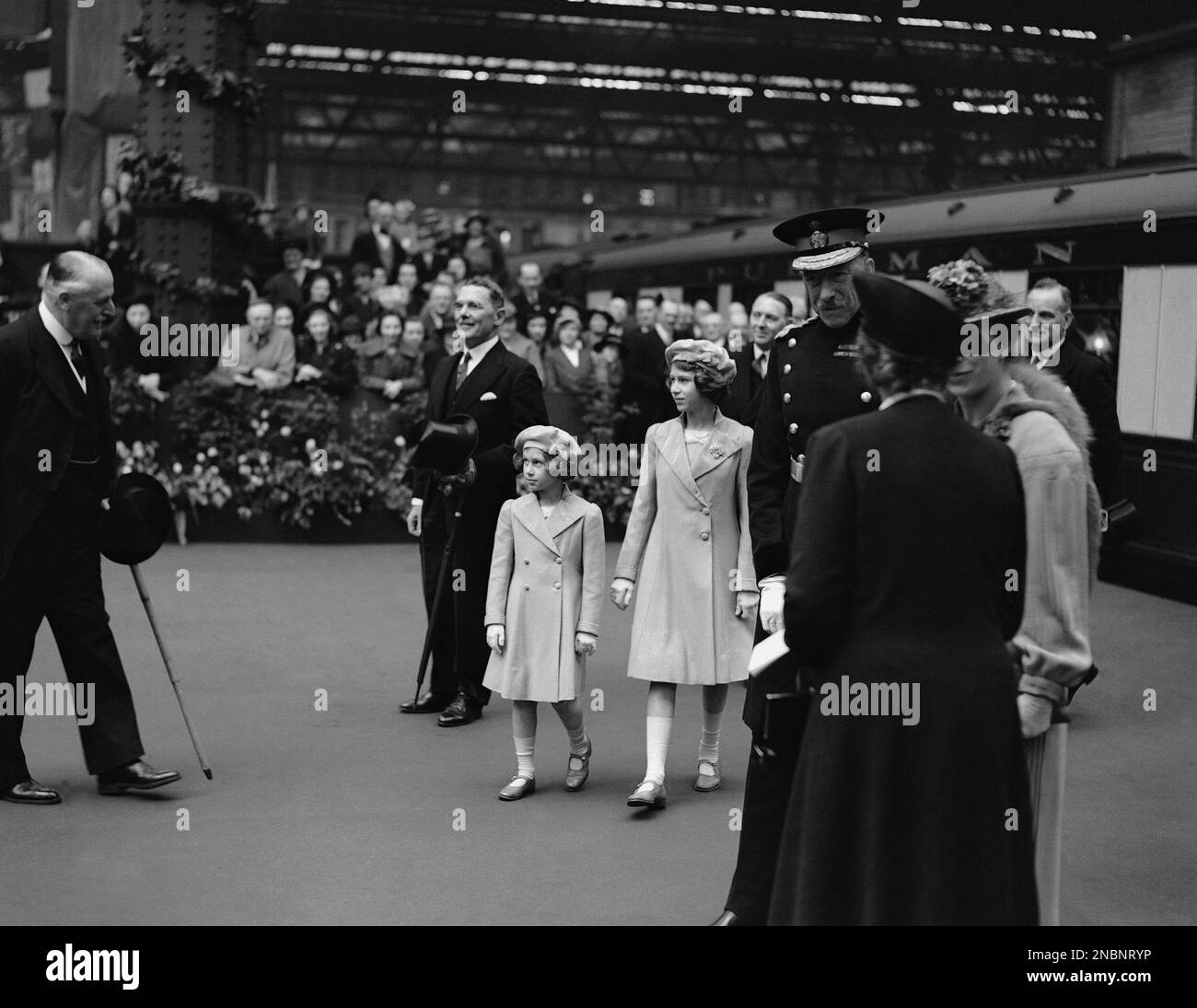 Britain's Princess Elizabeth and Princess Margaret Rose, left, who went ...