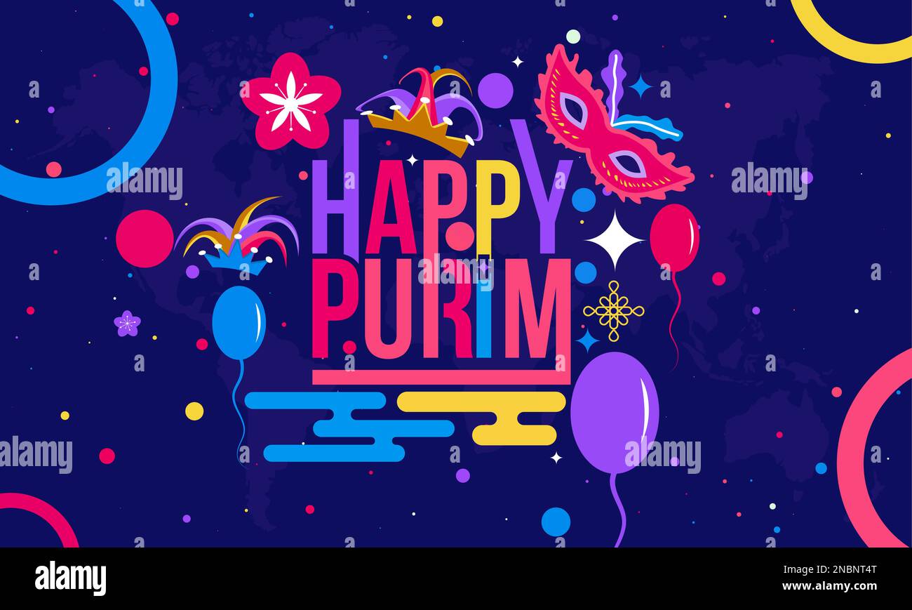 Jewish traditional holiday Carnival concept of Happy Purim. Celebration ...