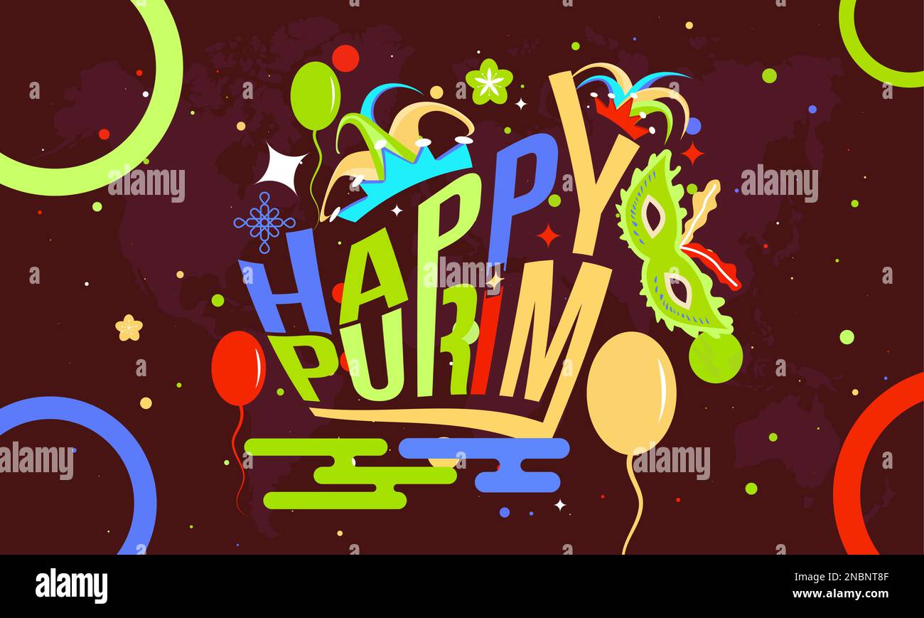 Jewish traditional holiday Carnival concept of Happy Purim. Celebration ...