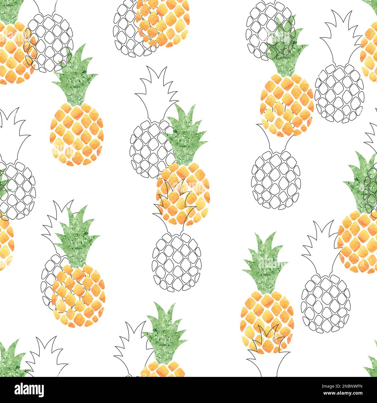 Seamless pineapple pattern. Vector fruit background Stock Vector Image ...