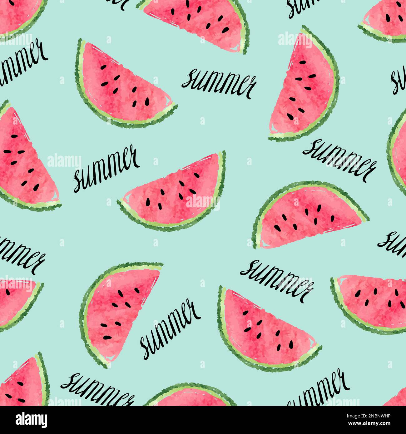 Seamless watermelon pattern. Vector summer background Stock Vector ...