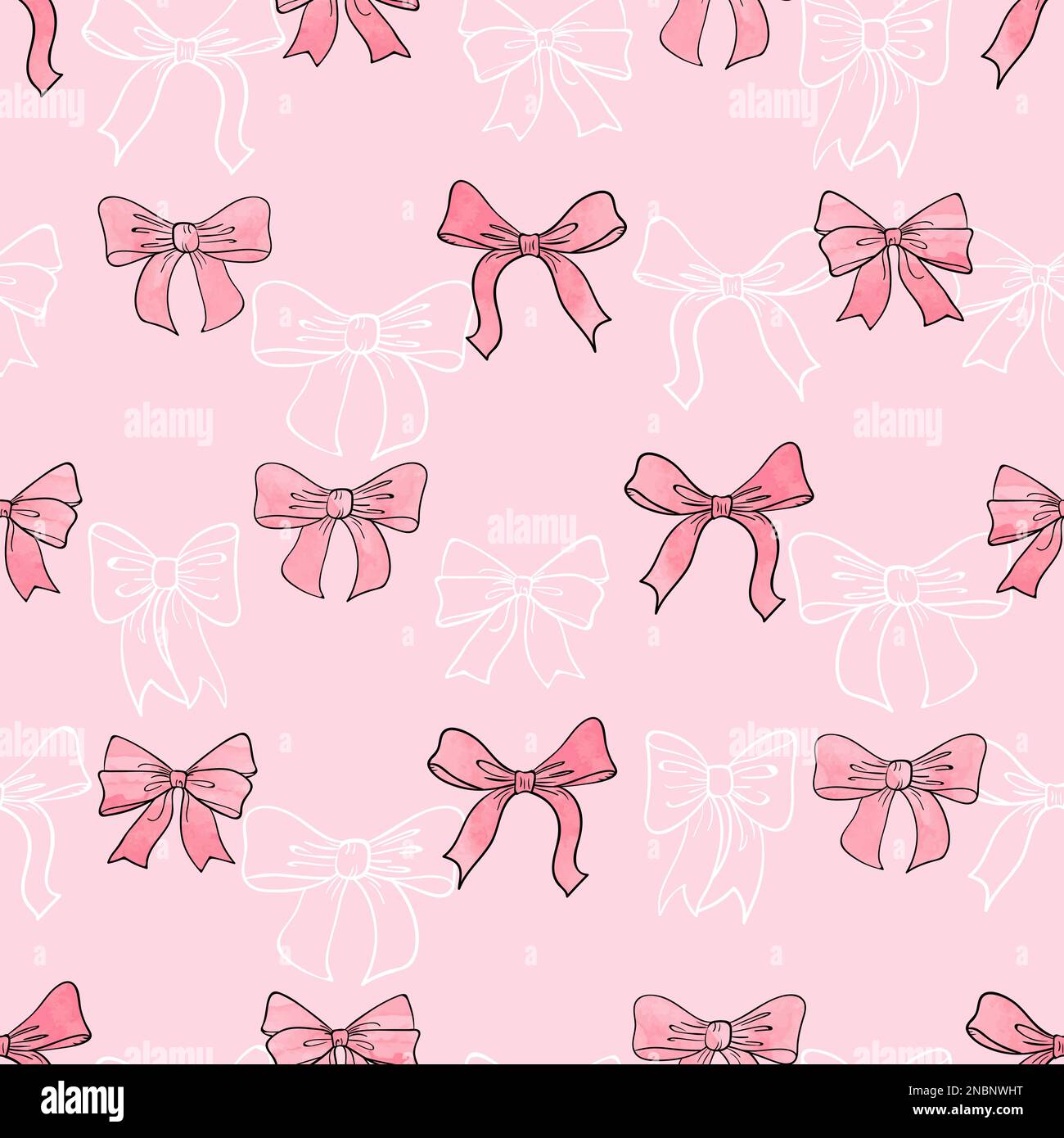 Seamless watercolor bows pattern in pink color. Vector background Stock Vector Image & Art - Alamy