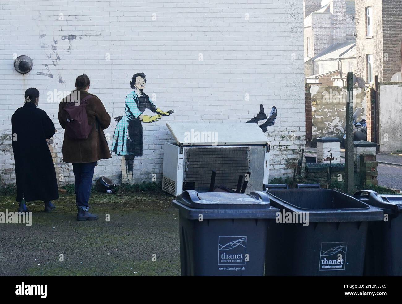 A new artwork by street artist Banksy, titled 'Valentine's Day Mascara ...