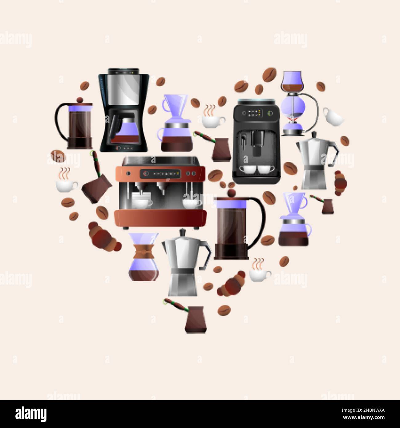 Coffee maker cups on Stock Vector Images - Alamy