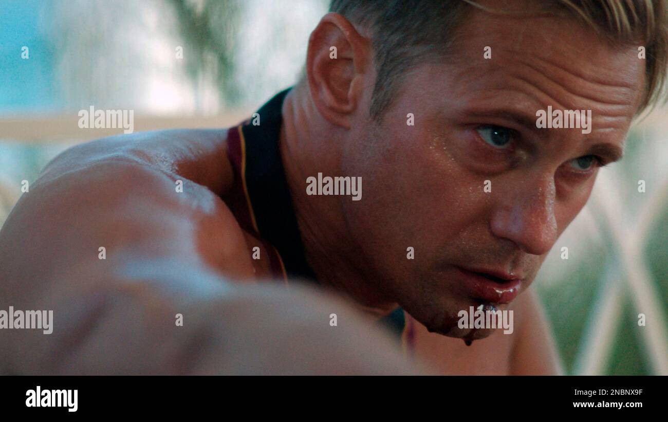 ALEXANDER SKARSGARD in INFINITY POOL (2023), directed by BRANDON CRONENBERG. Credit: Elevation ...