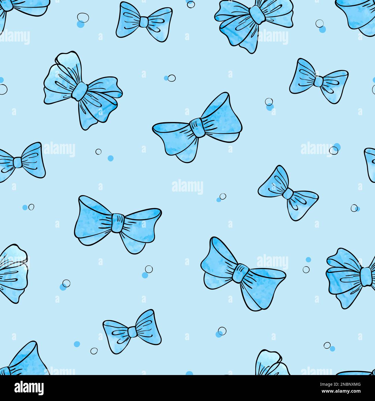 Seamless bows pattern. Vector blue background Stock Vector Image & Art ...