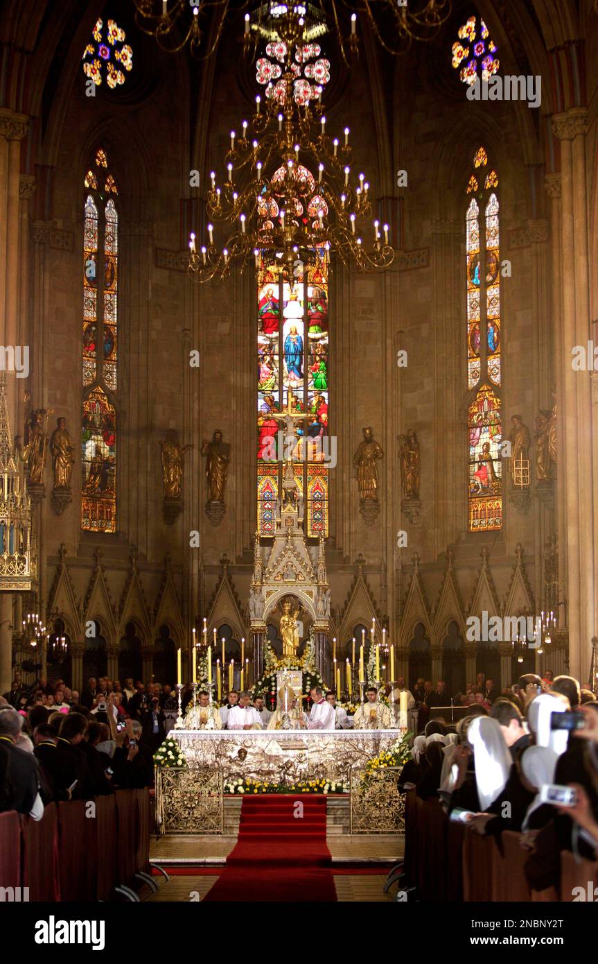 Pope Benedict XVI is given his pastoral staff during his visit at ...