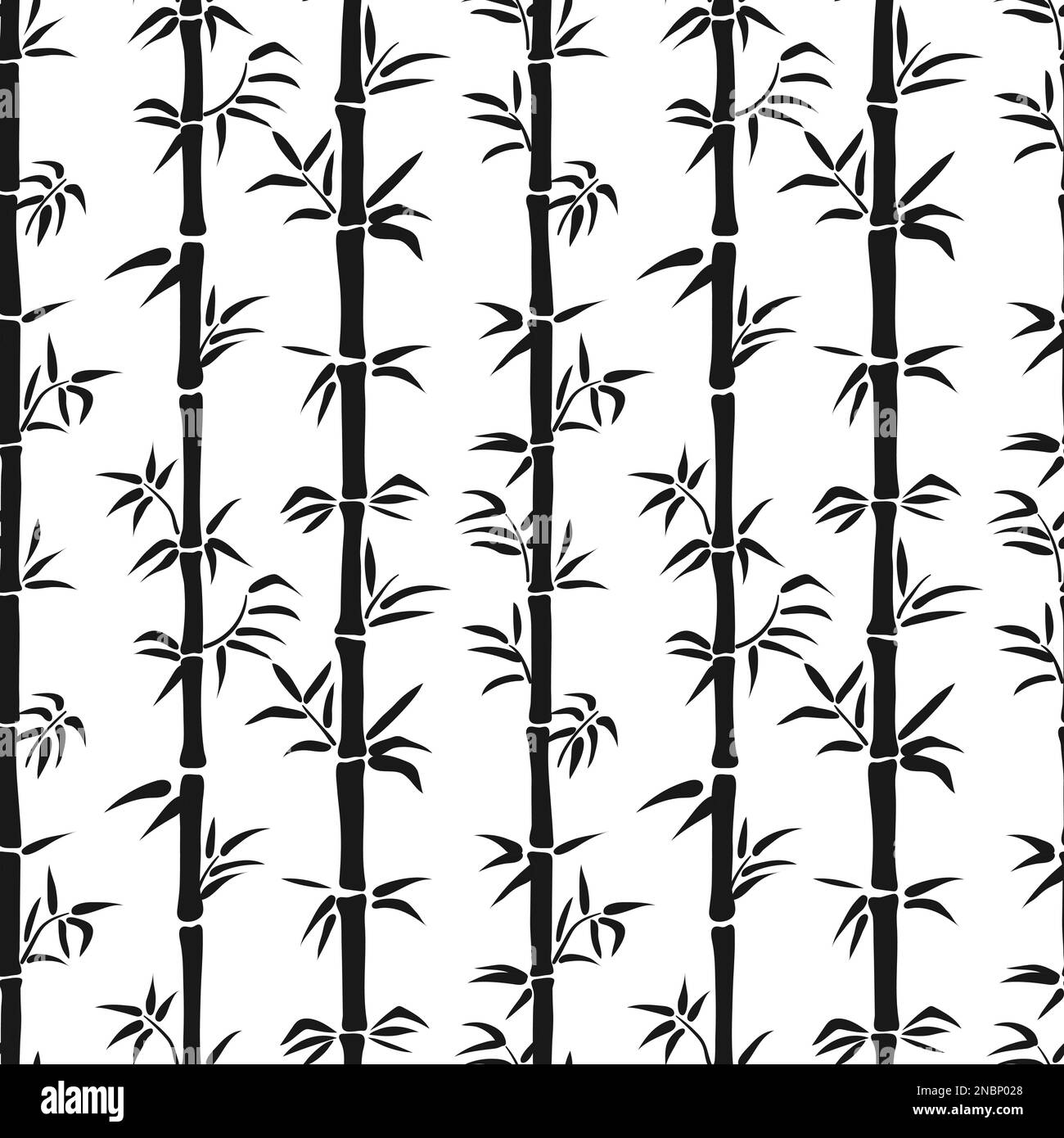 Black and white seamless bamboo pattern. Vector tropical background ...