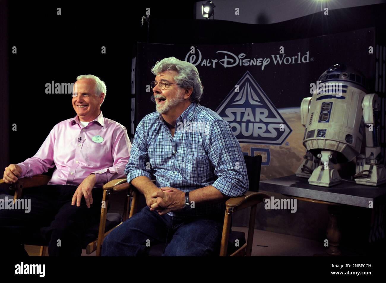 Walt Disney Imagineering's Tom Fitzgerald, left, and Star Wars creator ...