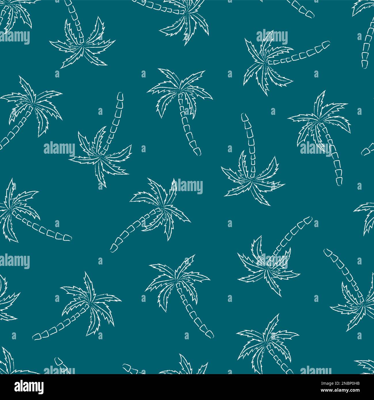 Palm trees silhouette blue print. Vector seamless pattern with tropical plants Stock Vector ...