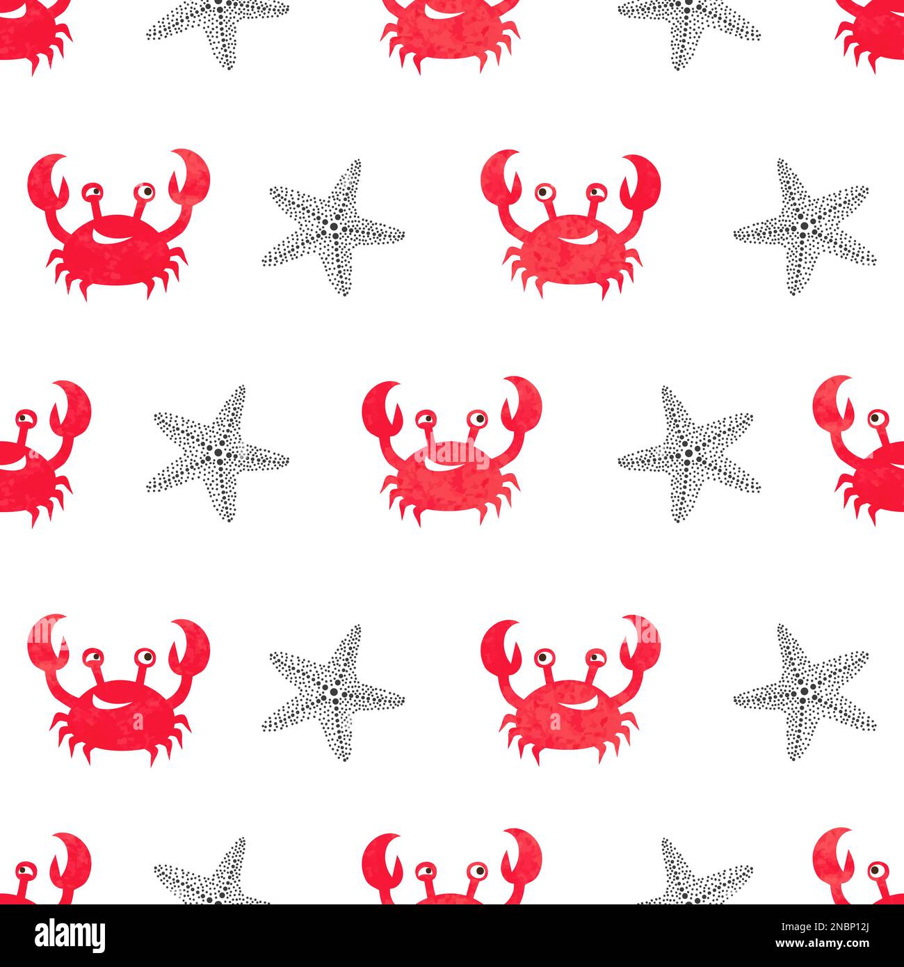 Seamless watercolor crab pattern. Vector illustration Stock Vector ...