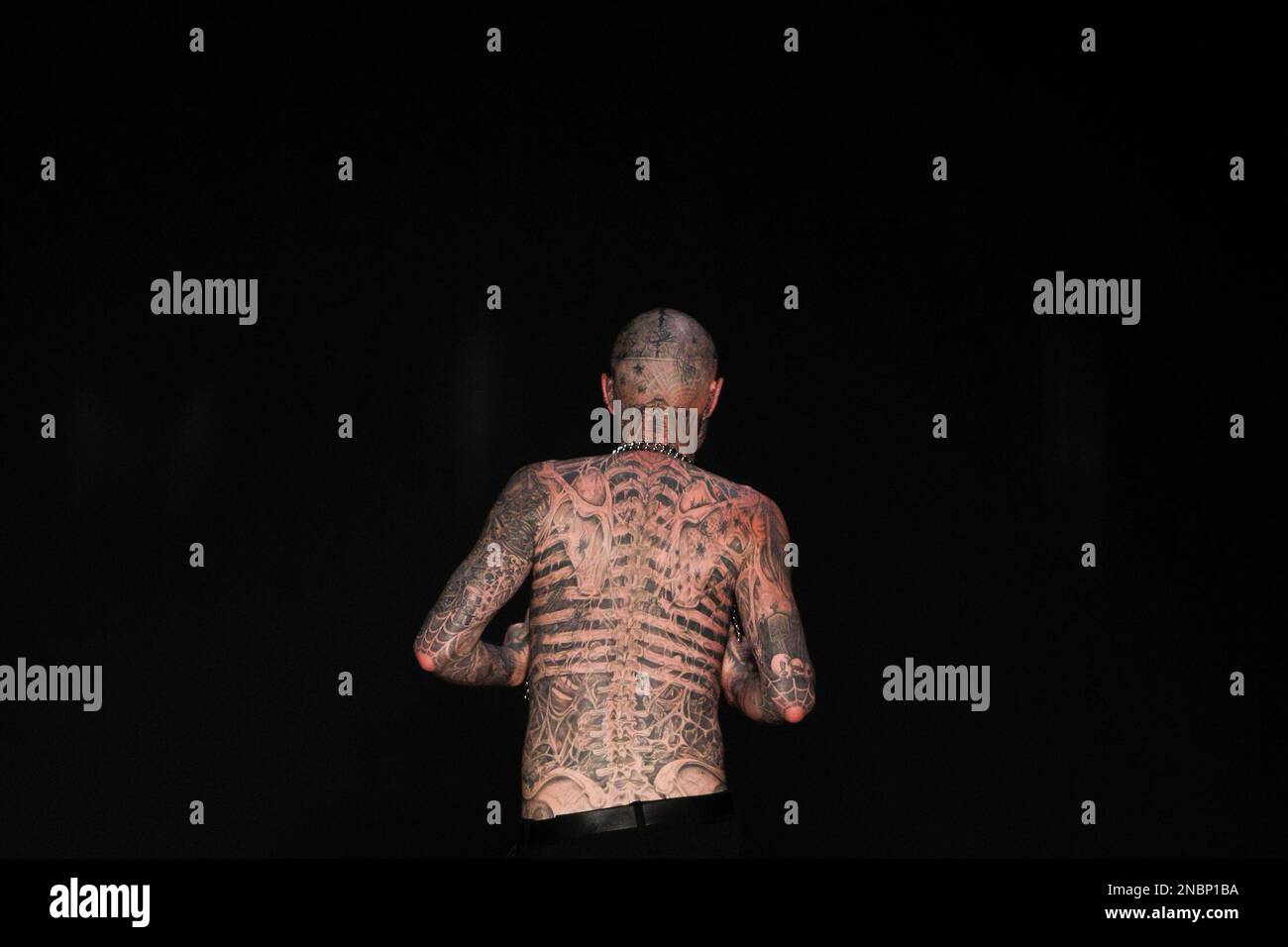Canadian model Rick Genest, aka Zombie Boy, wears a creation by ...