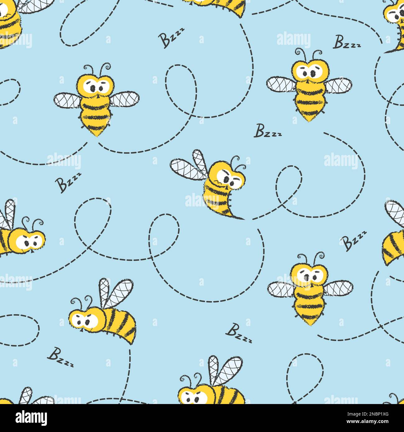 Seamless cute bees pattern. Vector background Stock Vector Image & Art ...