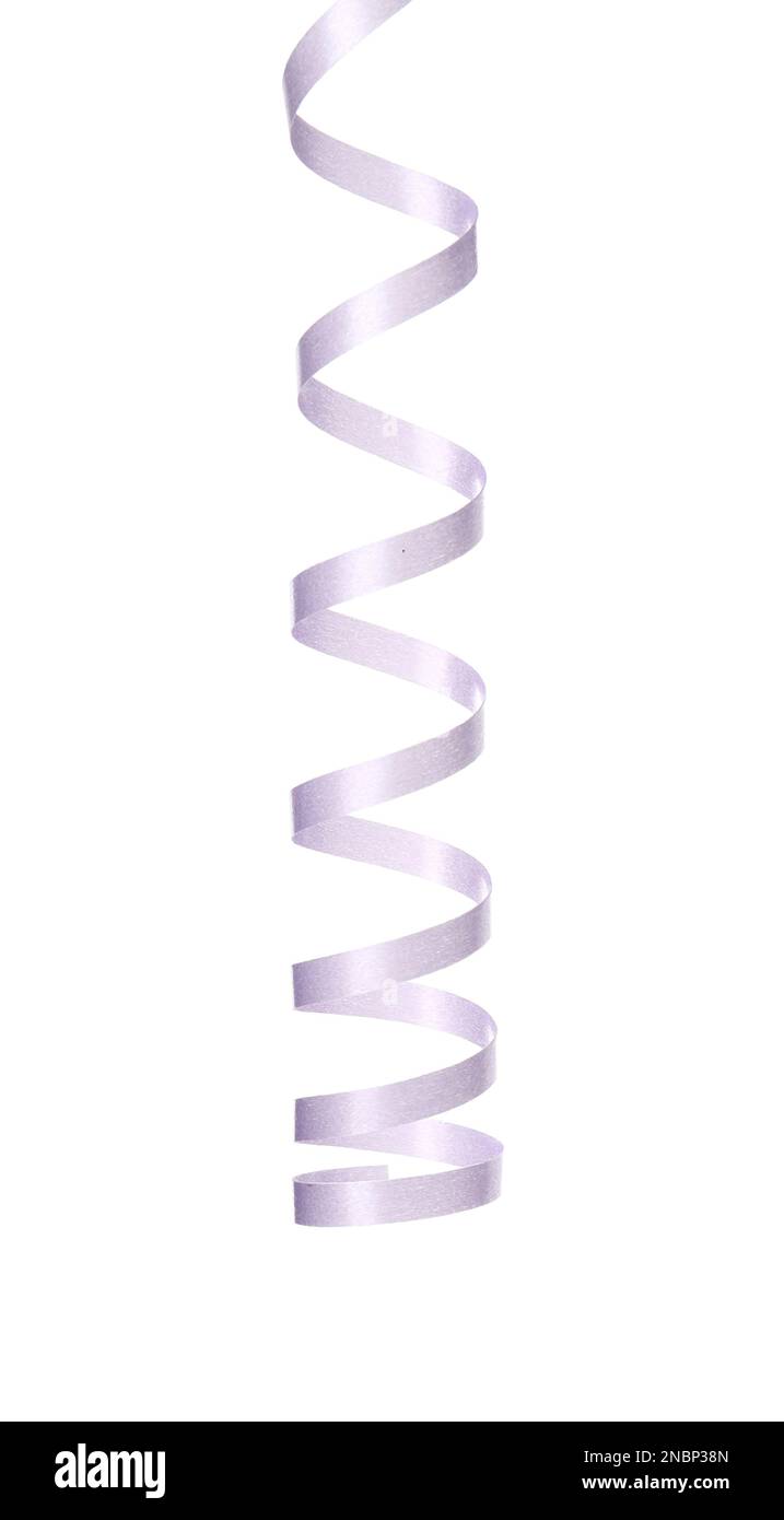 Violet serpentine streamer isolated on white. Party element Stock Photo ...