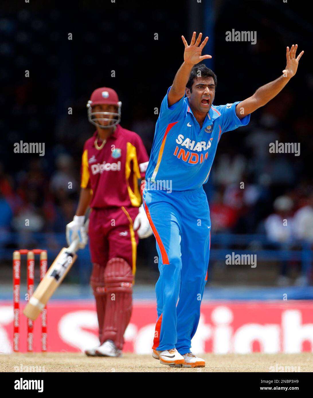 India's bowler Ravichandran Ashwin successfully appeals for the catch ...