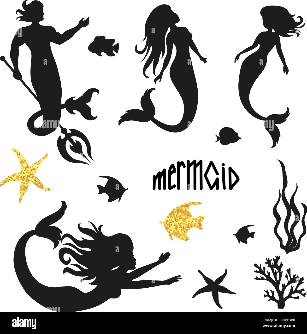 Black Mermaid Silhouette