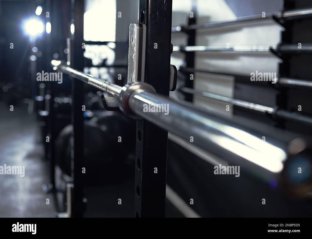When nothing goes right, go lift. Still life shot of a barbell in a gym ...