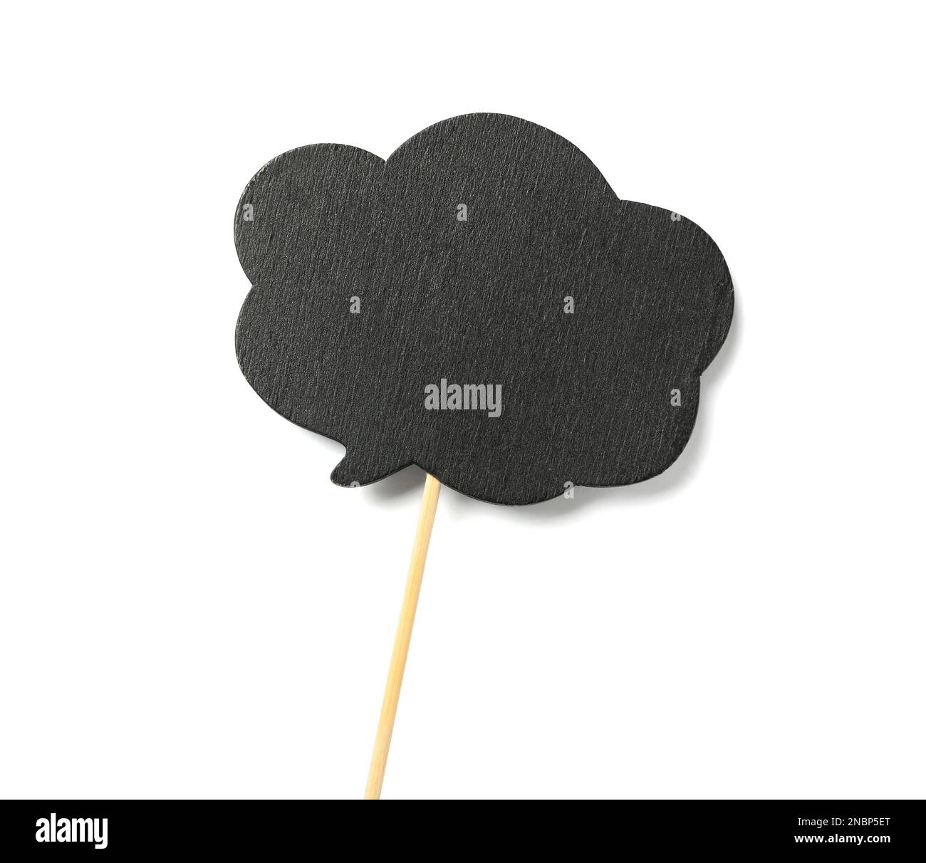 Black paper thought speech isolated on white, top view Stock Photo - Alamy