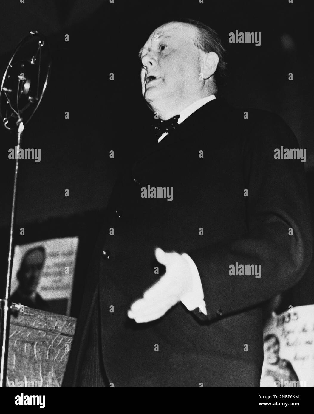 Winston Churchill speaking in an unknown location in November 1935. (AP ...