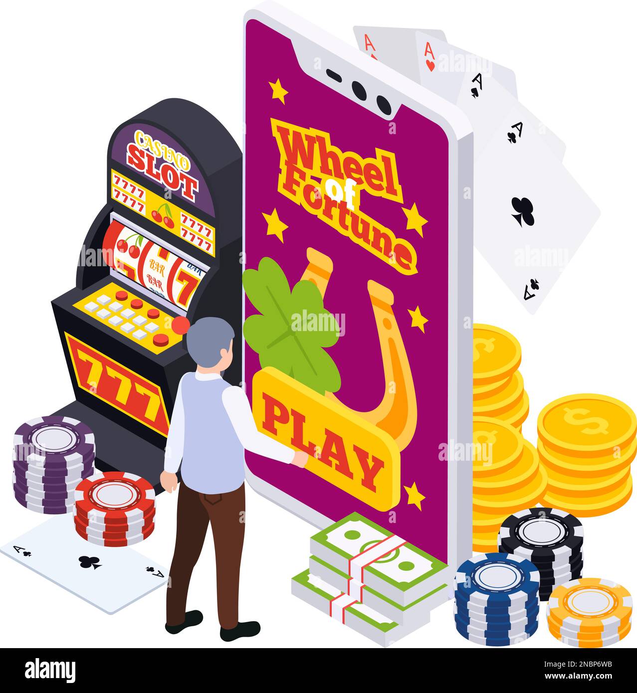 Jackpot machine coins Cut Out Stock Images & Pictures - Alamy