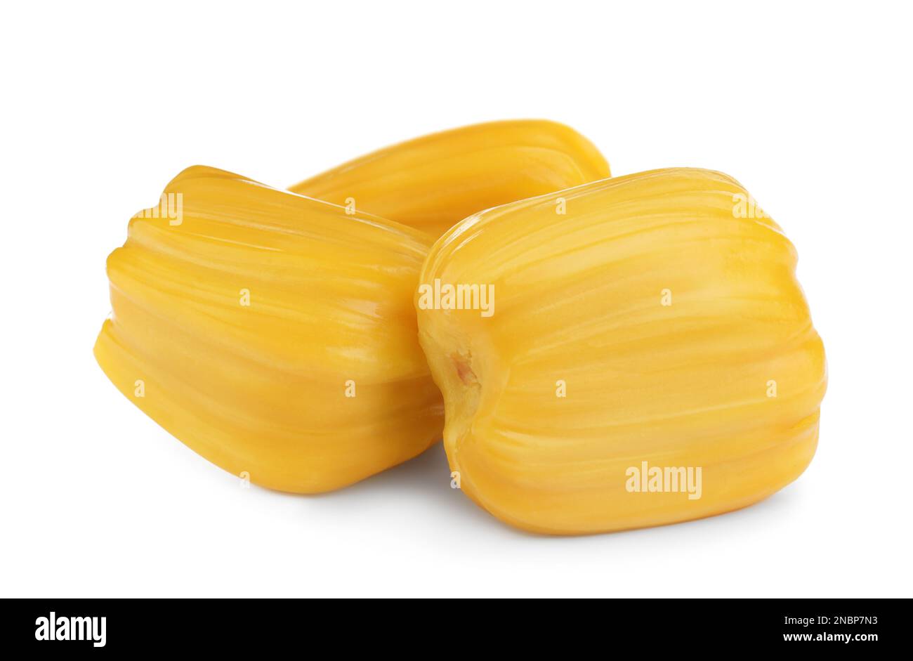 Delicious exotic jackfruit bulbs on white background Stock Photo - Alamy